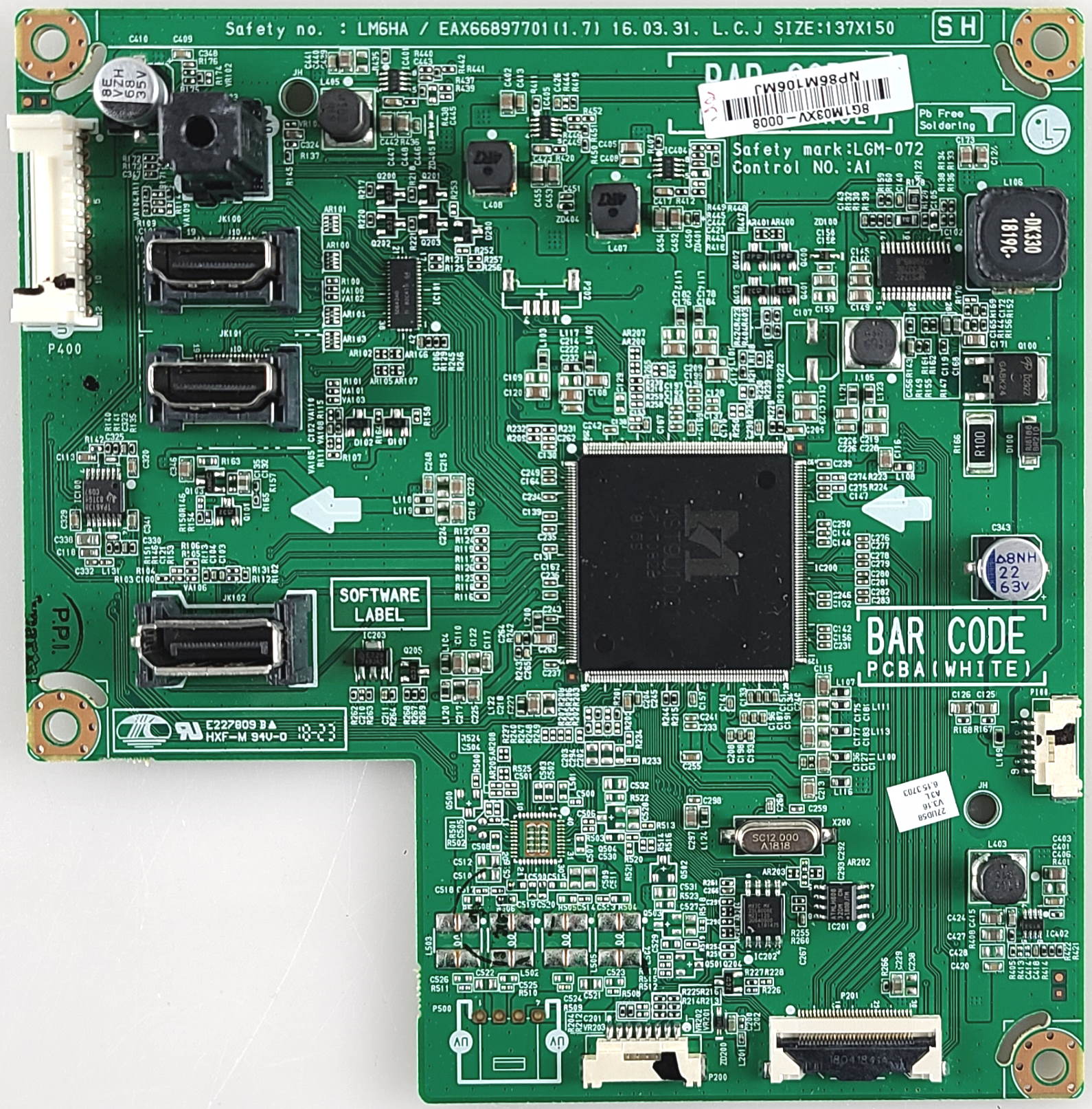TVParts.ca - EAX66897701 LG Main Board for 27UD58-B Monitor